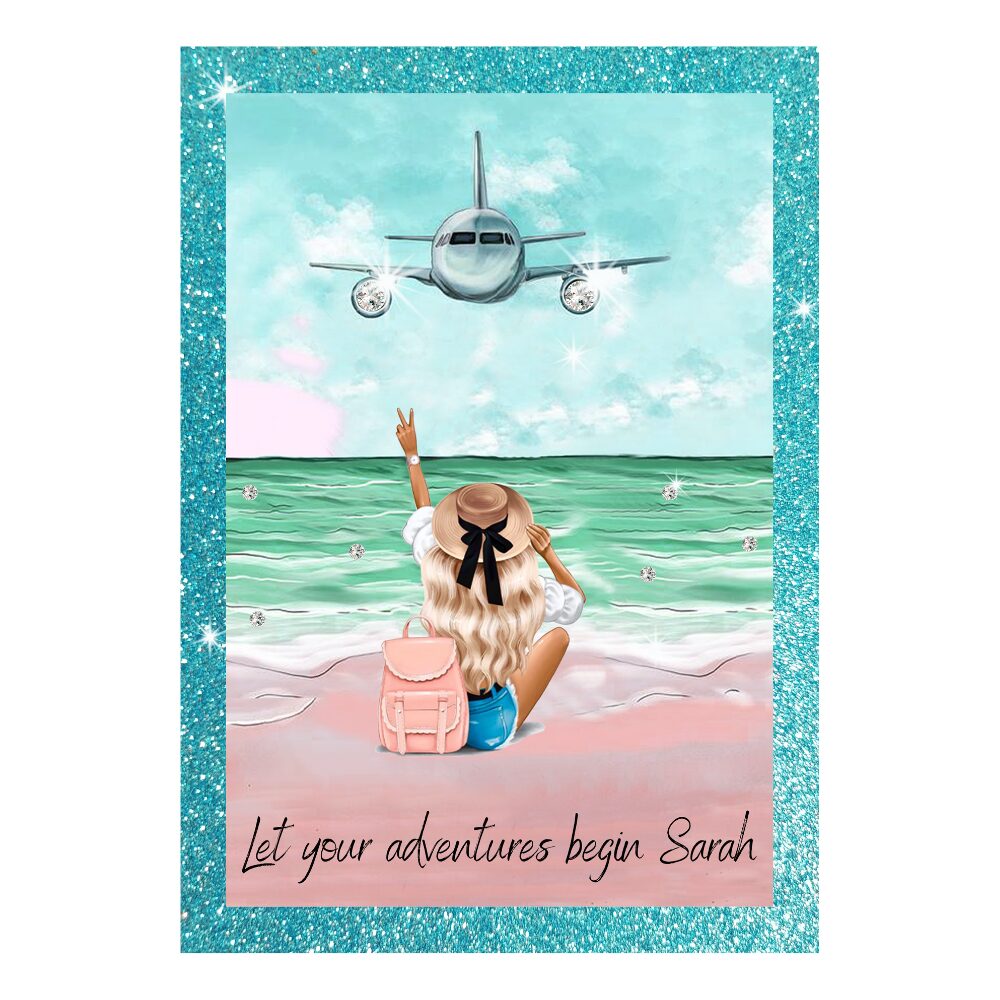 Personalised 'Adventures' Card with Crystal Detailing - Deemonte Designs